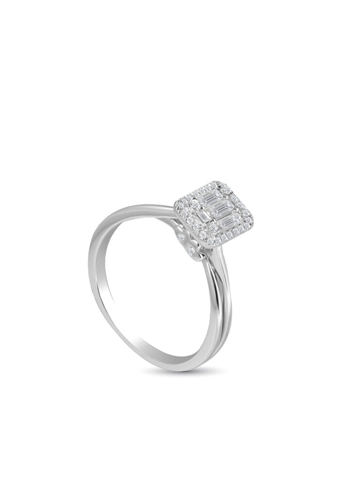 Divine Sparkle Ring in 18K White Gold – Goldheart