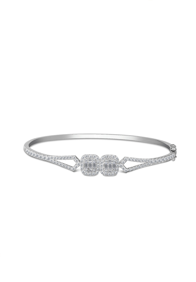Divine Sparkle Bangle in 18K White Gold – Goldheart