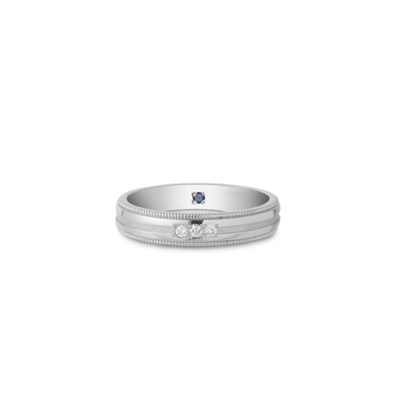 Romantic Blue Wedding Bands in Platinum – Goldheart